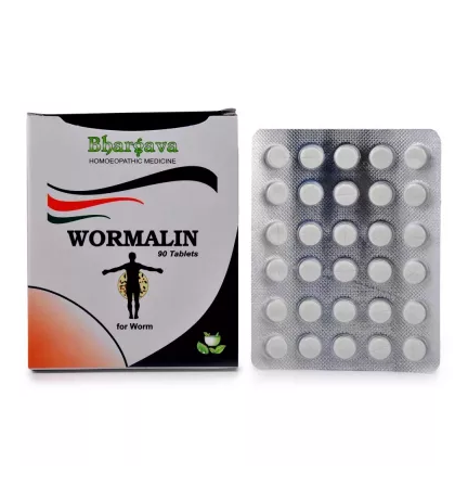 Dr. Bhargava Wormalin Tablets (90tab) For Itching in Rectum & Diarrhea ...